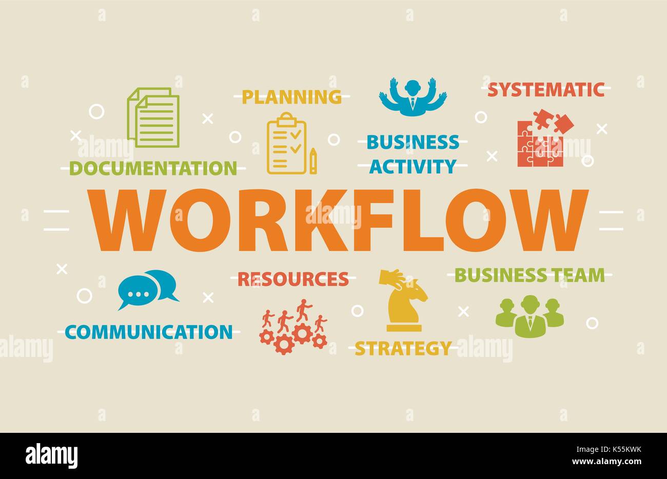 Workflow verfahren Stock-Vektorgrafiken kaufen - Alamy