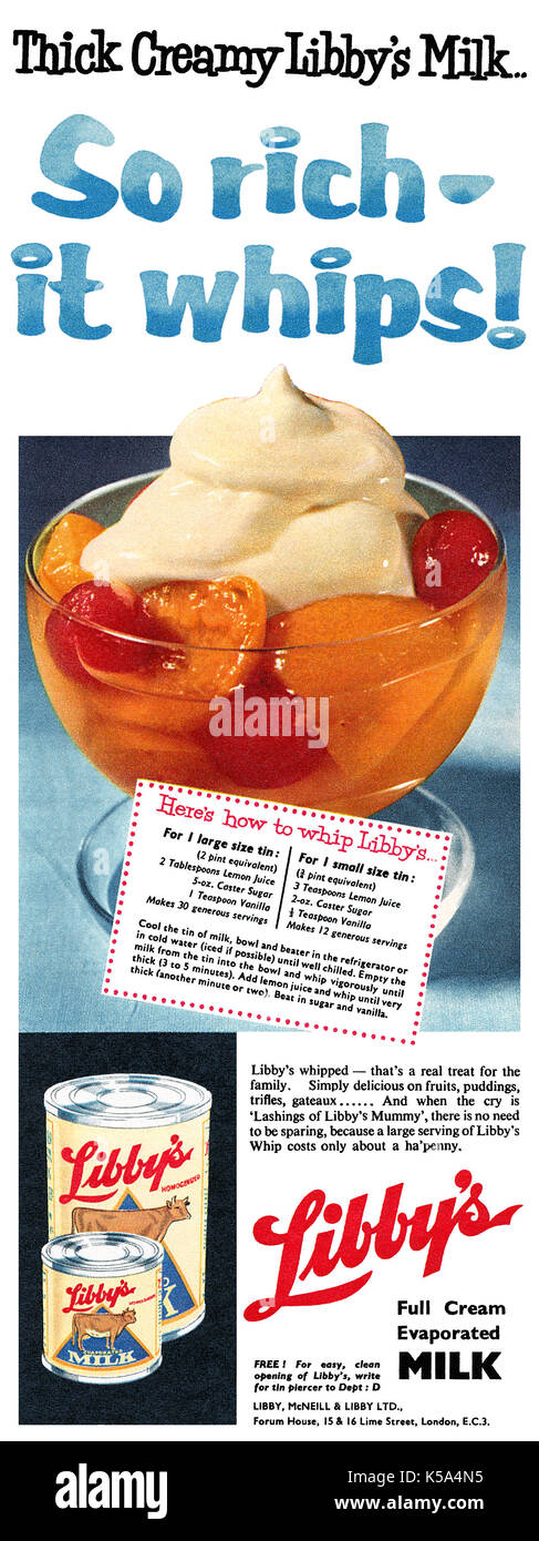 Libbys kondensmilch -Fotos und -Bildmaterial in hoher Auflösung – Alamy