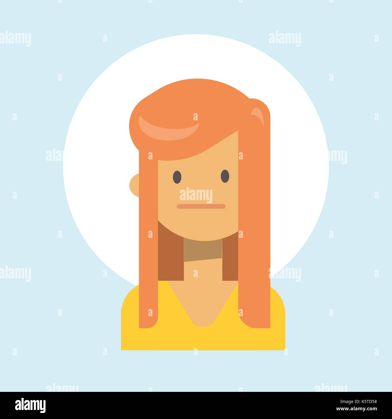 Weibliche neutrale Emotion Symbol Profil, Frau Cartoon Portrait Gesicht ...