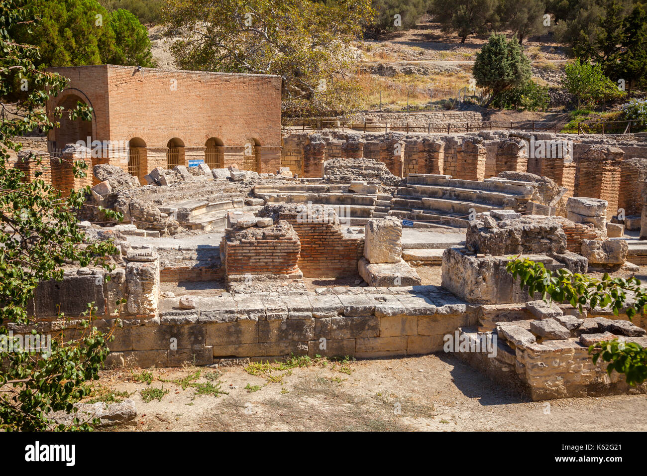 Antike Odeon in Gortyn (Gortys, Gortyna), Kreta, Griechenland. Durch ...