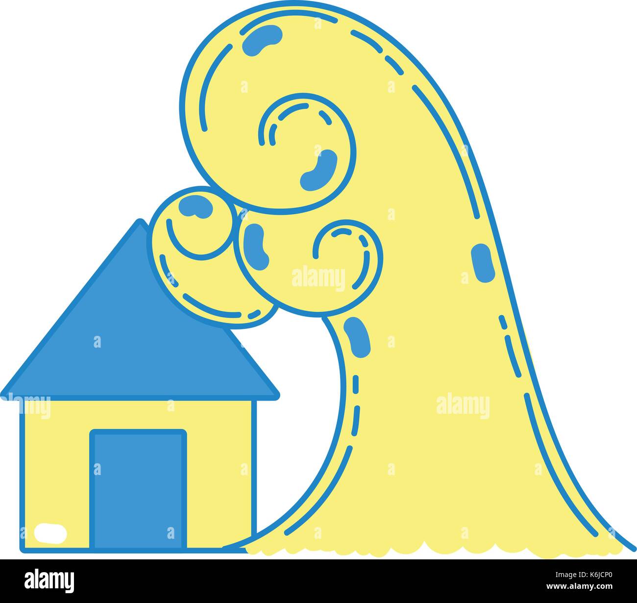 Haus Hochwasser das Wasser disaster Wetter Stock-Vektorgrafik - Alamy
