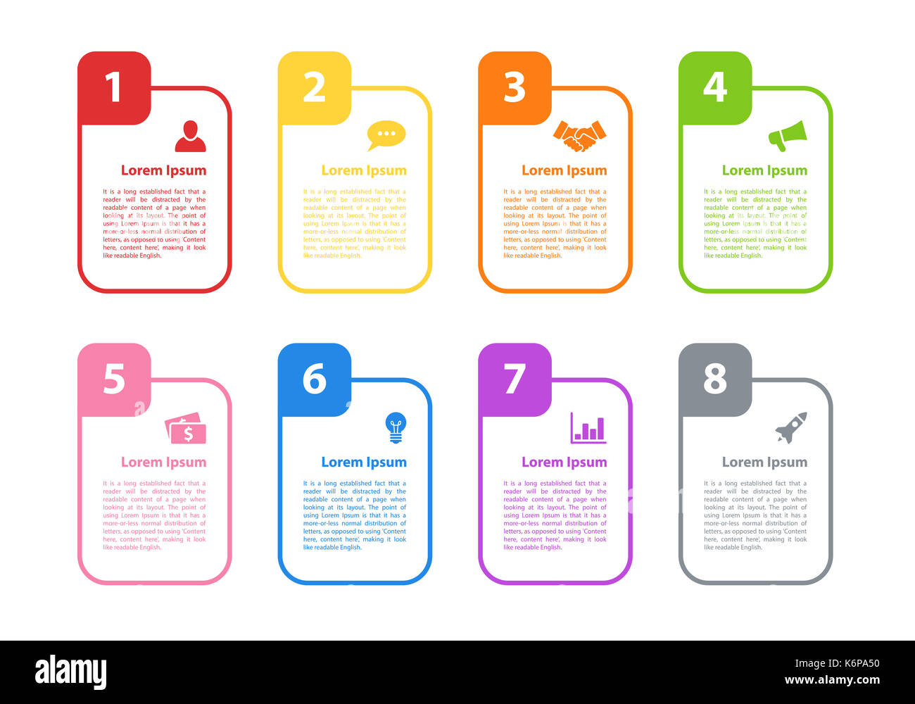 Infografik-Design Business Konzept Vektor-Illustration mit 8 Schritten ...