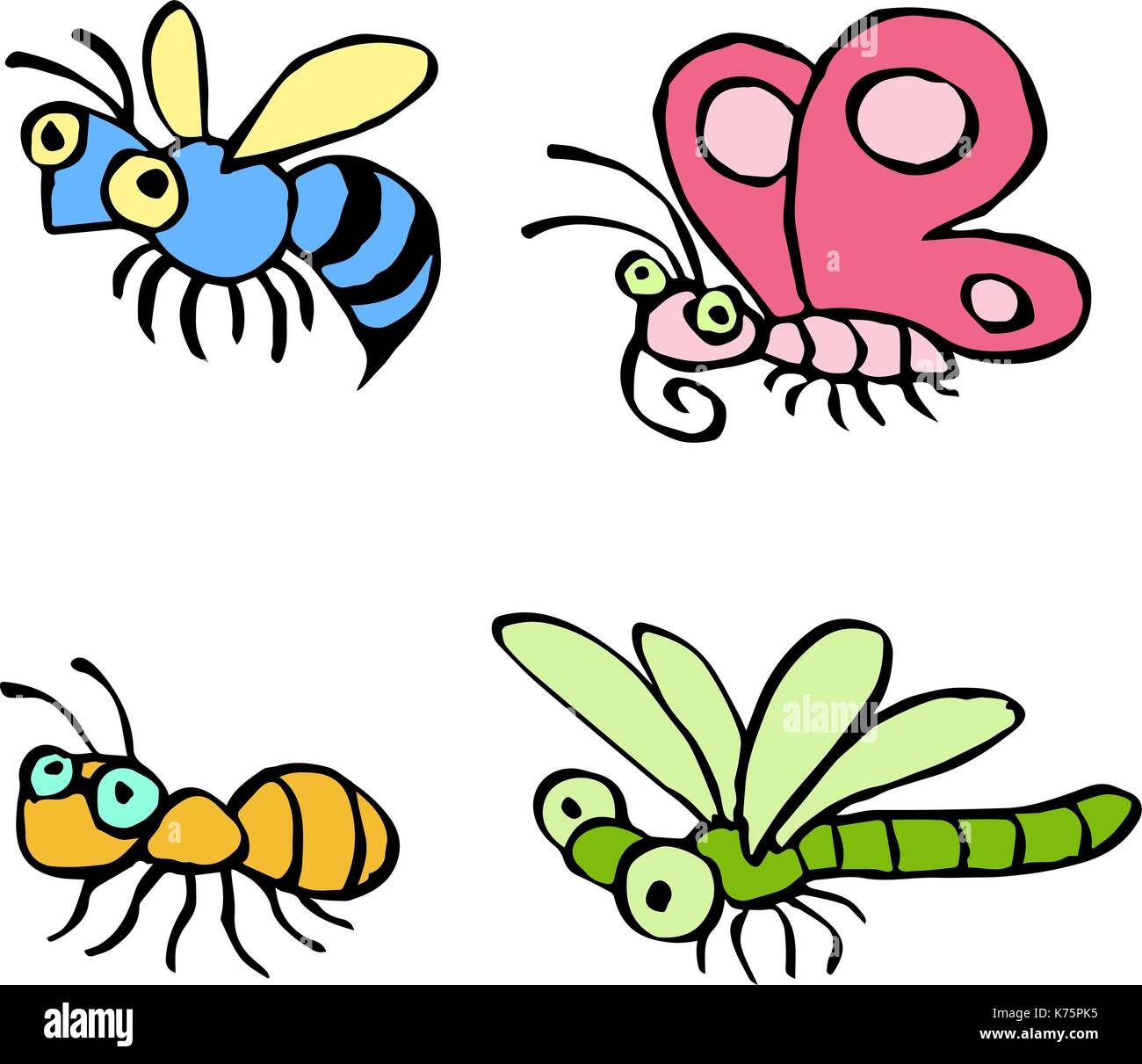 Karikatur insects Stock-Vektorgrafiken kaufen - Alamy