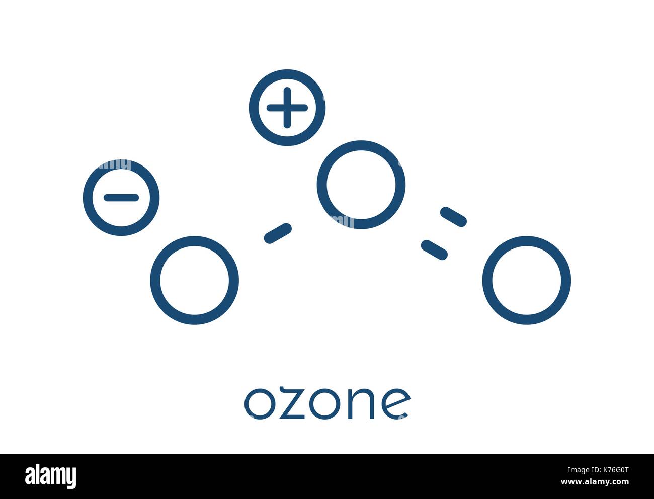 Ozon (O3) trioxygen, Molekül, chemische Struktur. Skelettmuskulatur ...