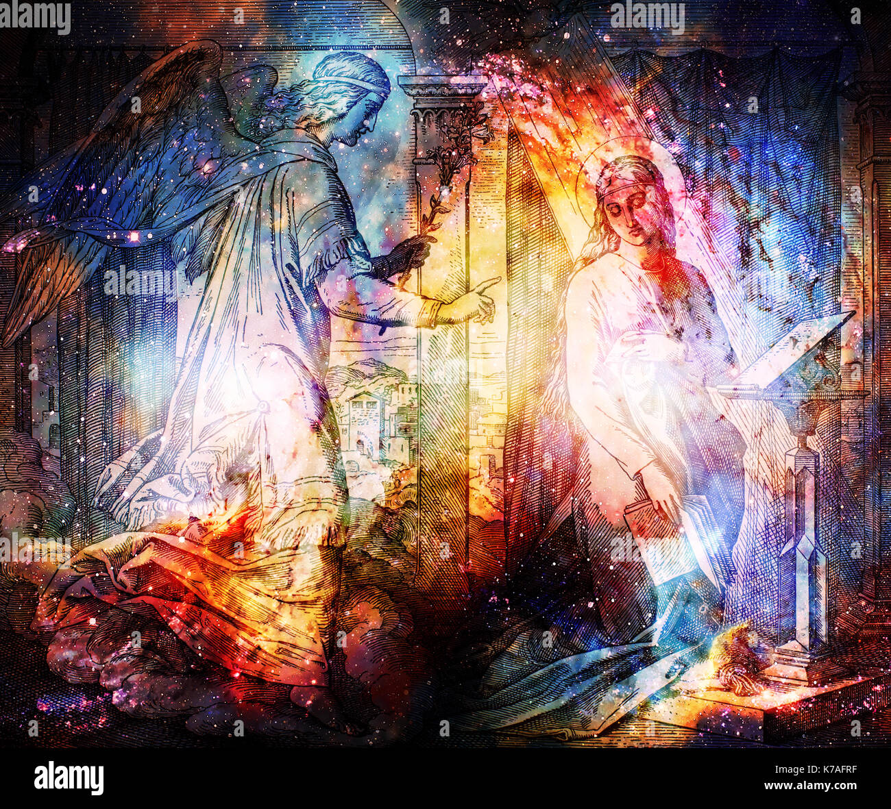 Virgin Mary Angel Gabriel Stockfotos und -bilder Kaufen - Alamy