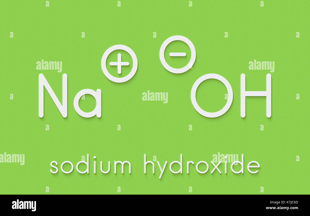 Natriumhydroxid (Lauge, Natronlauge), chemische Struktur ...