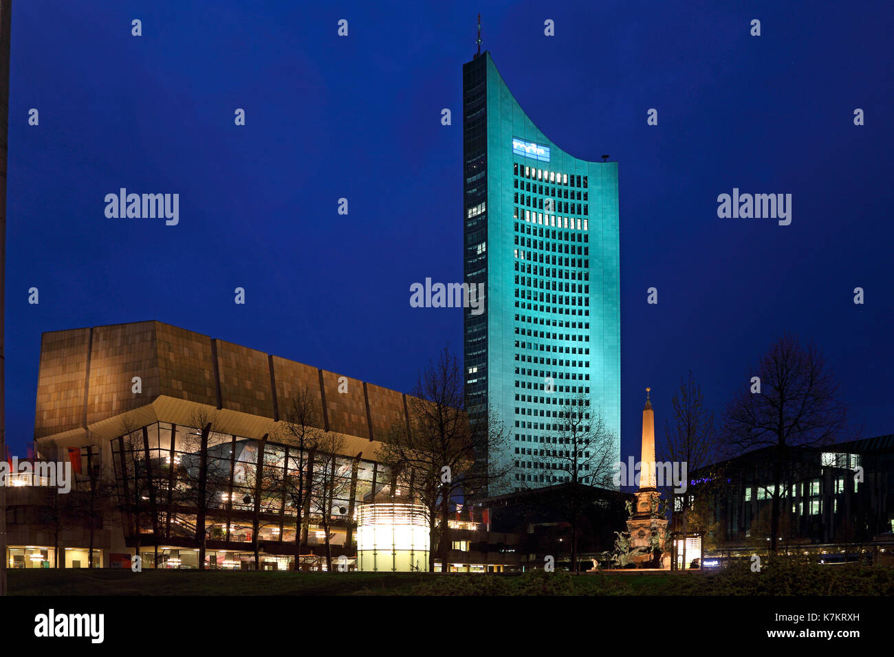 Panorama Tower Leipzig MDR Universität Augustus square Gewandhaus ...