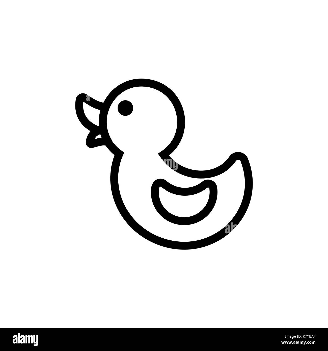 Rubber Duck dünne Linie Symbol. Struktursymbol Baby-baden Spielzeug für ...
