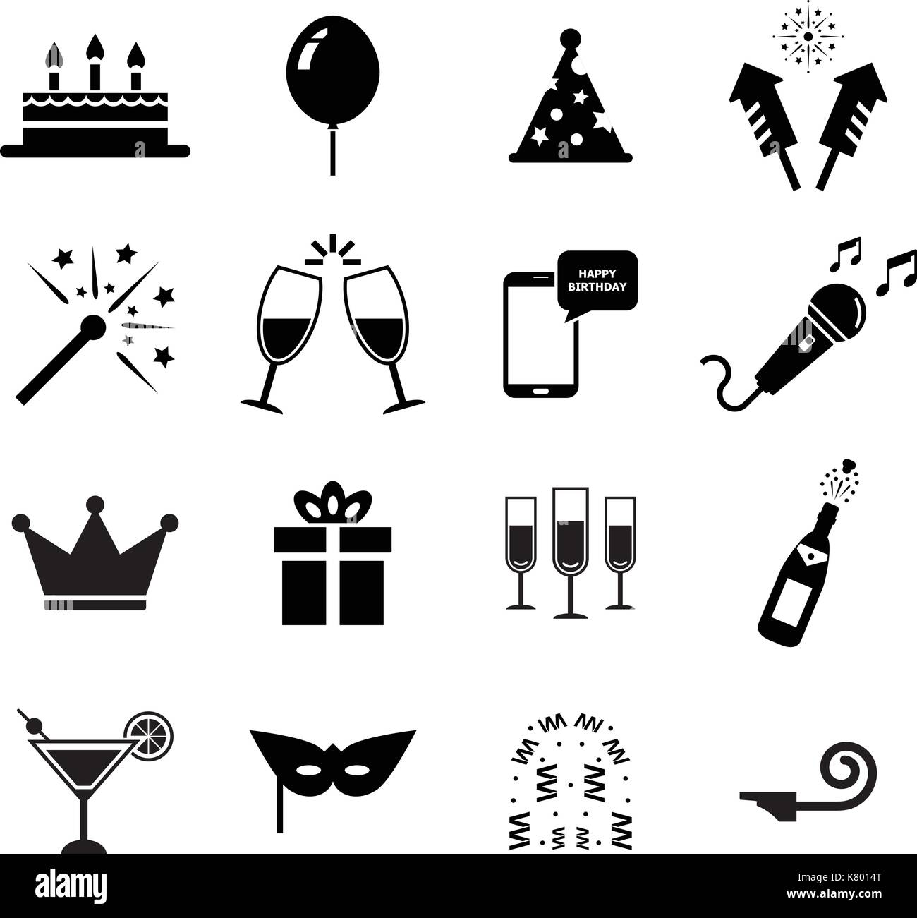 Feier Icon Set Stock-Vektorgrafik - Alamy