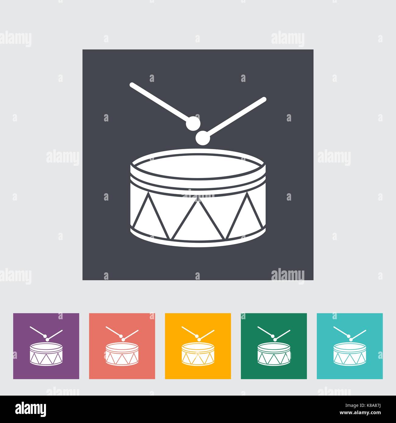 Trommel-Symbol. Flache Vektor zugehörige Symbol für Web und mobile ...