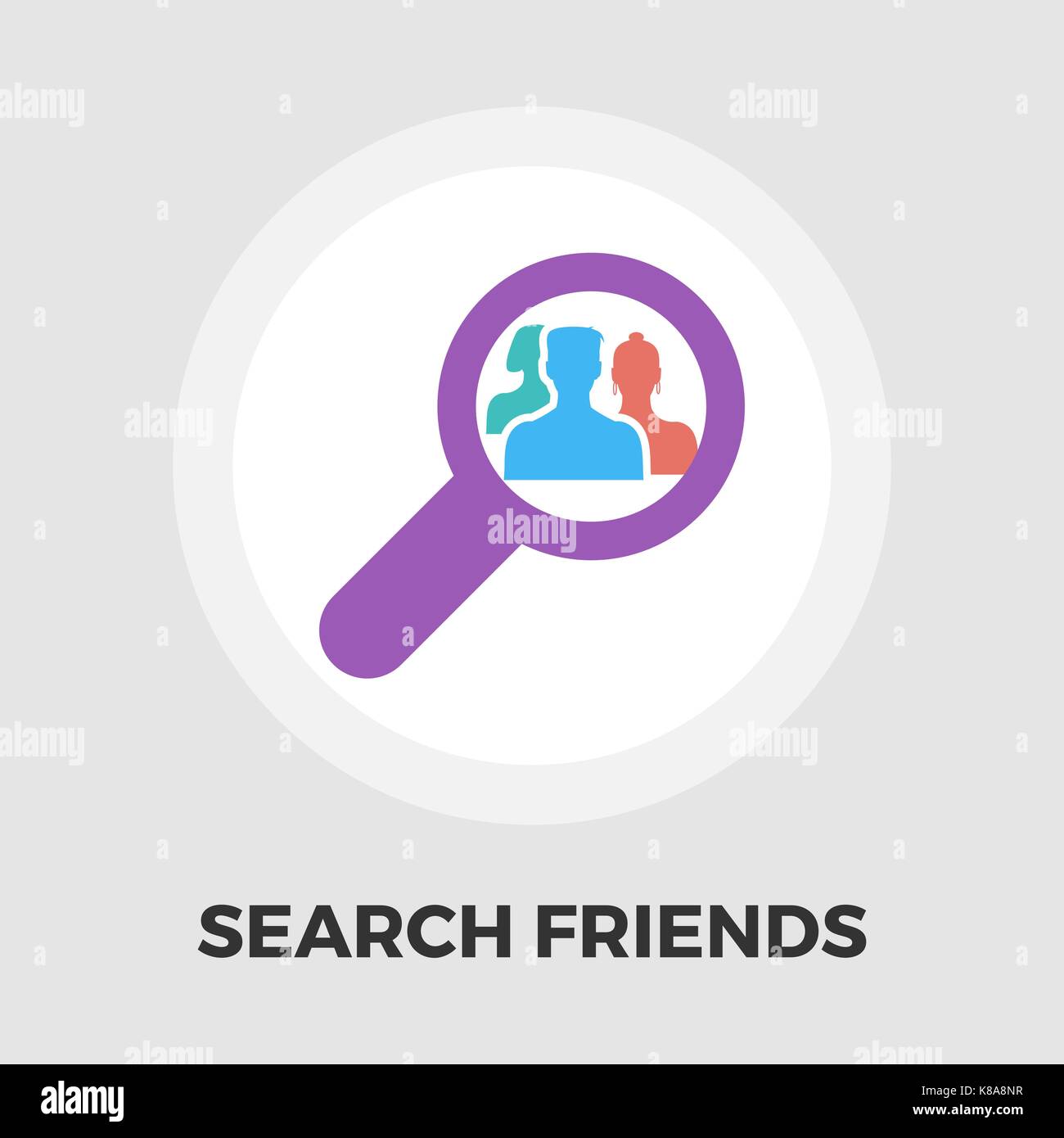 Finde Freunde Symbol. Flache Vektor verwandte Symbol mit langen ...