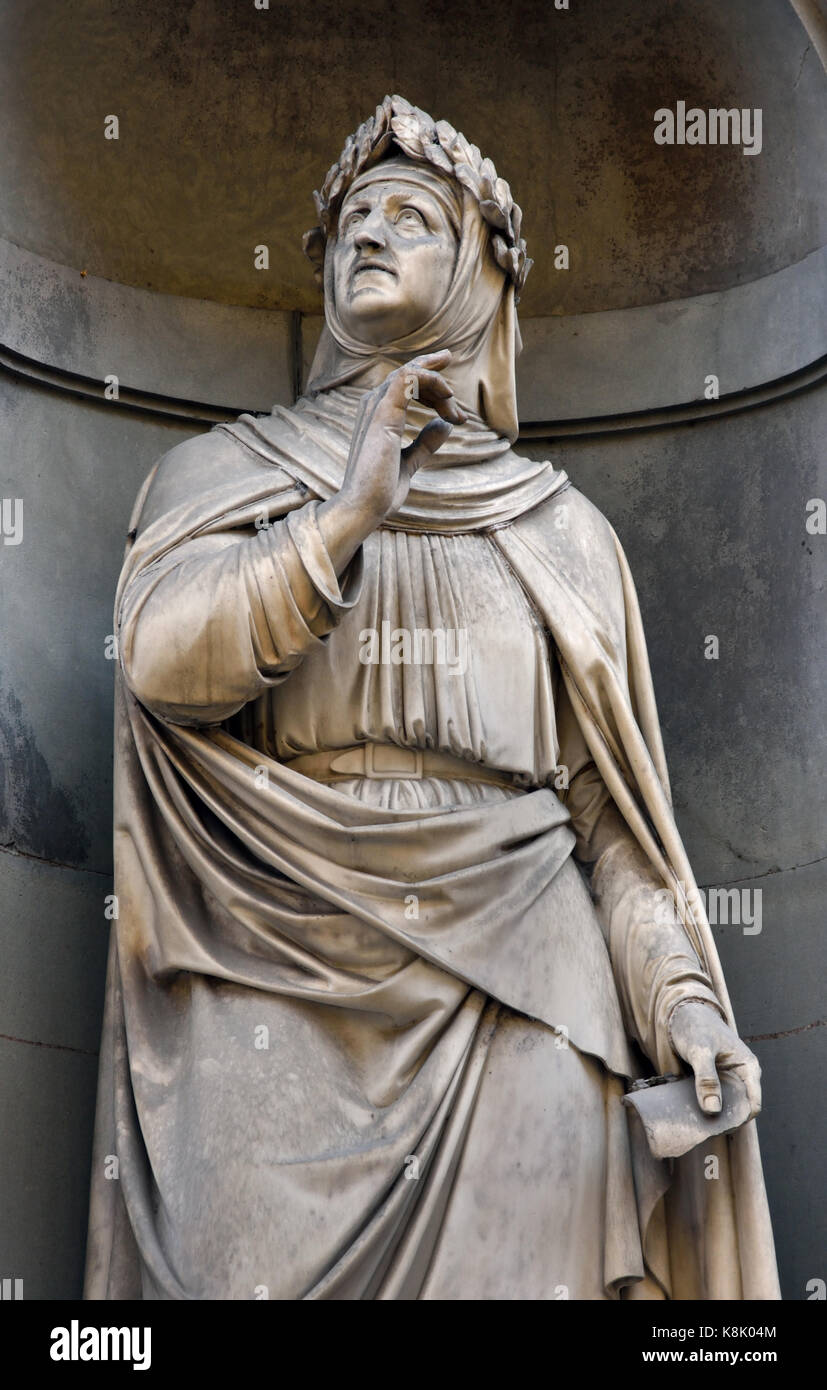 Francesco Petrarca - Statue in den Uffizien in Florenz, Toskana ...