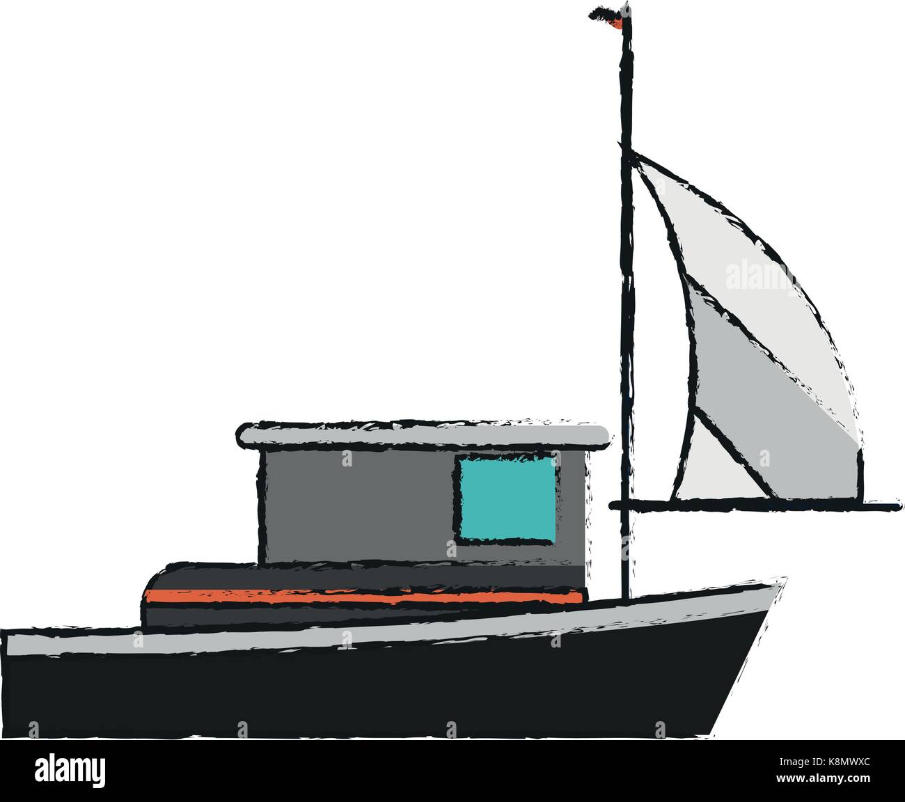 Segelboot bunte segel Stock-Vektorgrafiken kaufen - Alamy