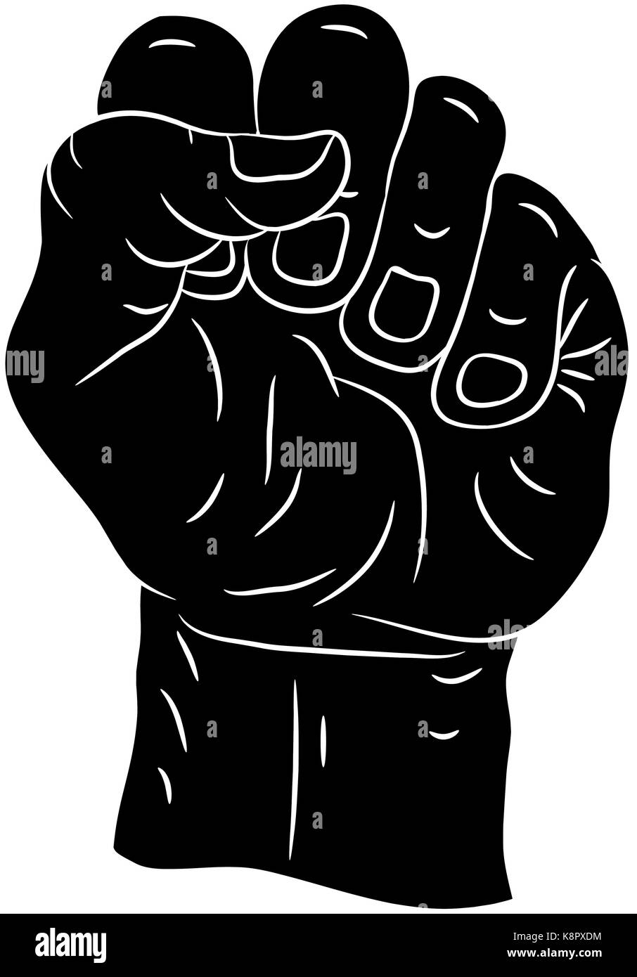 Geballte Faust Vektor symbol Icon Design. Schöne Abbildung auf weißem Hintergrund Stock ...