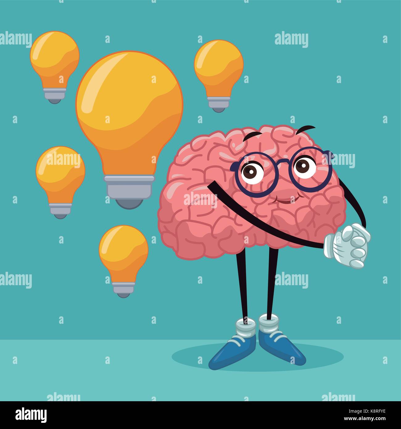 Human brain cartoon arms legs Stock-Vektorgrafiken kaufen - Alamy