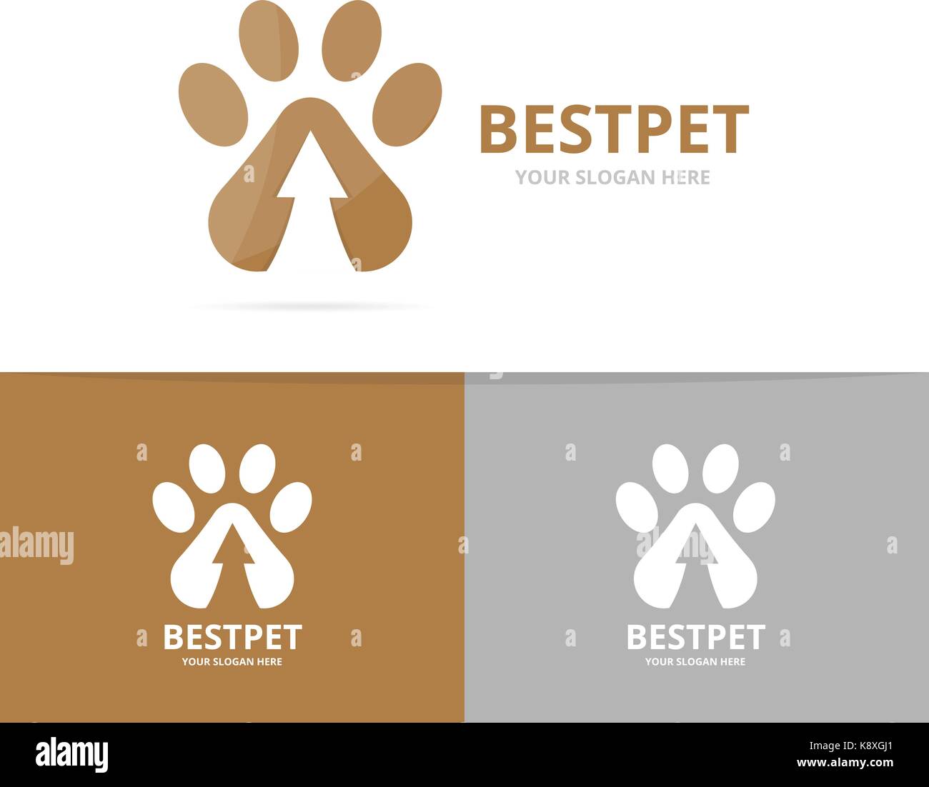 Vektor paw und Pfeil nach oben logo Kombination. Pet und Wachstum ...