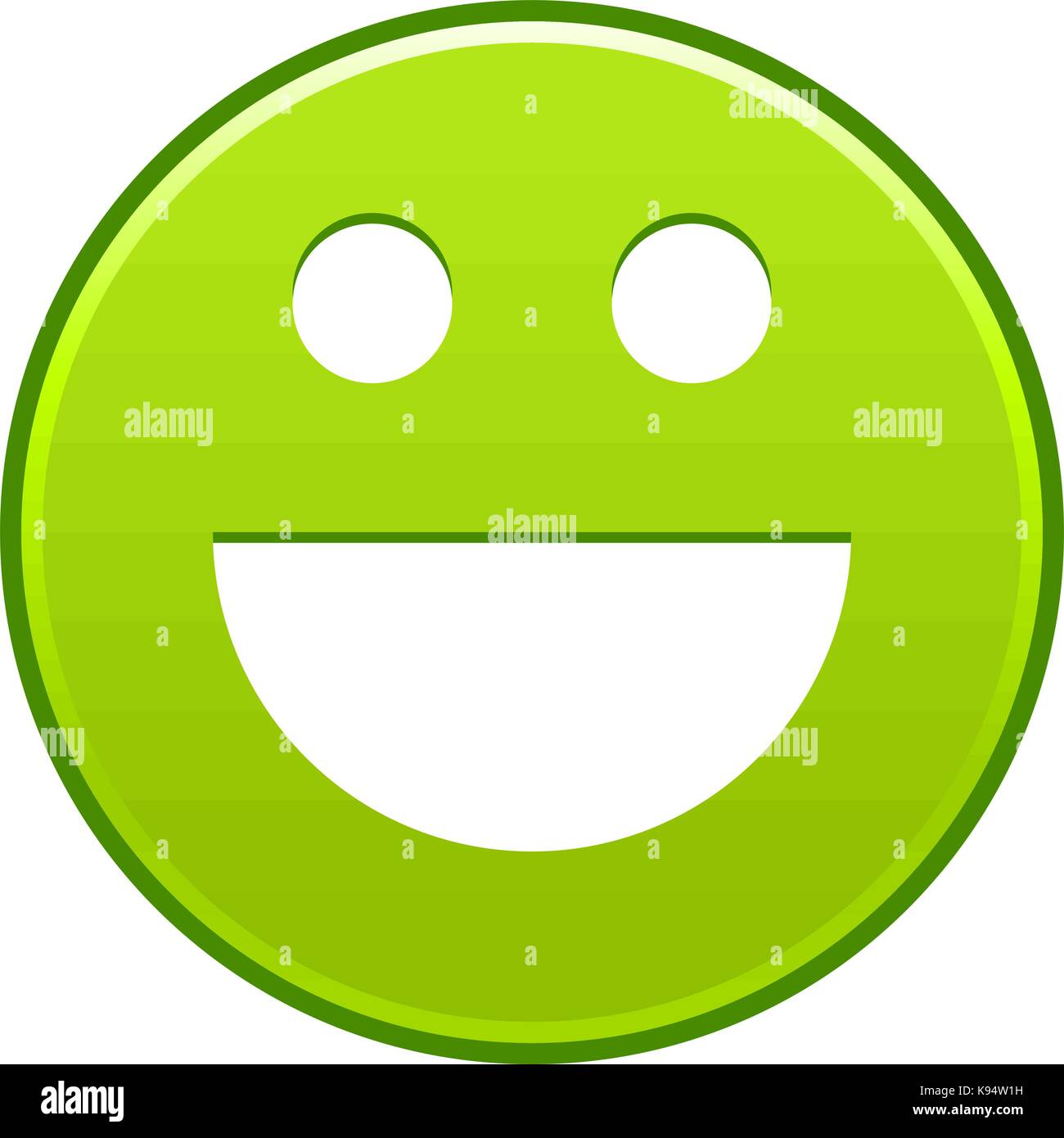 Grüne glücklich lächelnde Gesicht heiter Smiley Emoticon. Schnelle und ...
