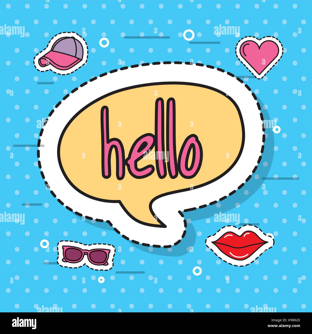 Illustration Bubble Word Hello Stockfotos und -bilder Kaufen - Alamy