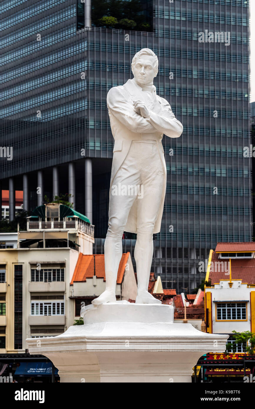 Statue von Sir Stamford Raffles, Singapur Stockfotografie - Alamy