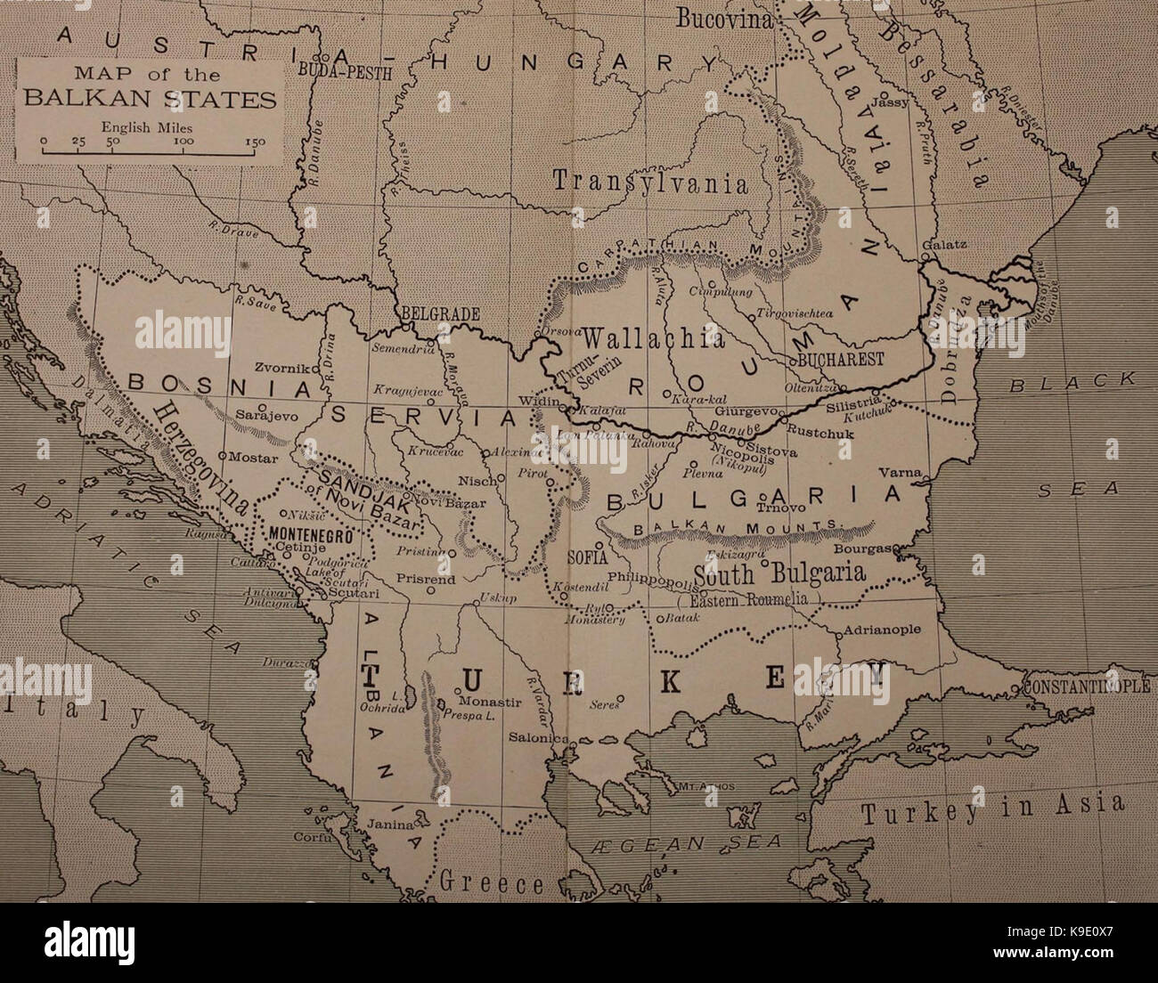 Karte der balkanstaaten -Fotos und -Bildmaterial in hoher Auflösung – Alamy