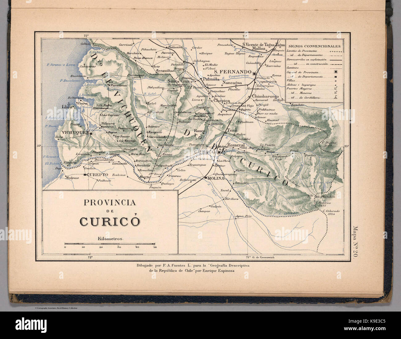 Mapa Nr. 20. Estado de Curicó 7930027 Stockfotografie - Alamy