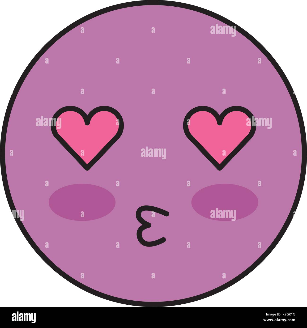 Cartoon emoji küssen Liebe lächeln Symbol Stock-Vektorgrafik - Alamy