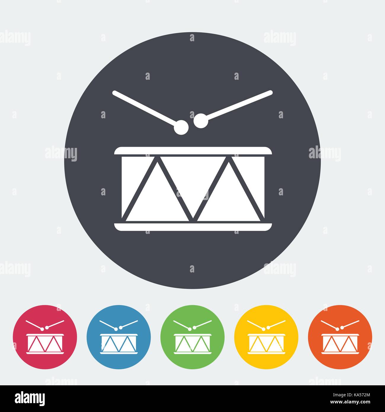 Trommel-Symbol. Flache Vektor zugehörige Symbol für Web und mobile ...