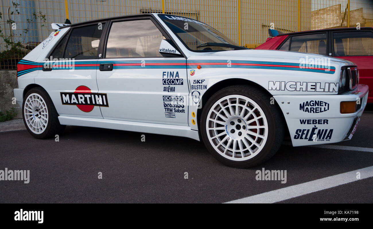 Lancia Delta Martini Racing replica in Pesaro Italien Stockfotografie ...