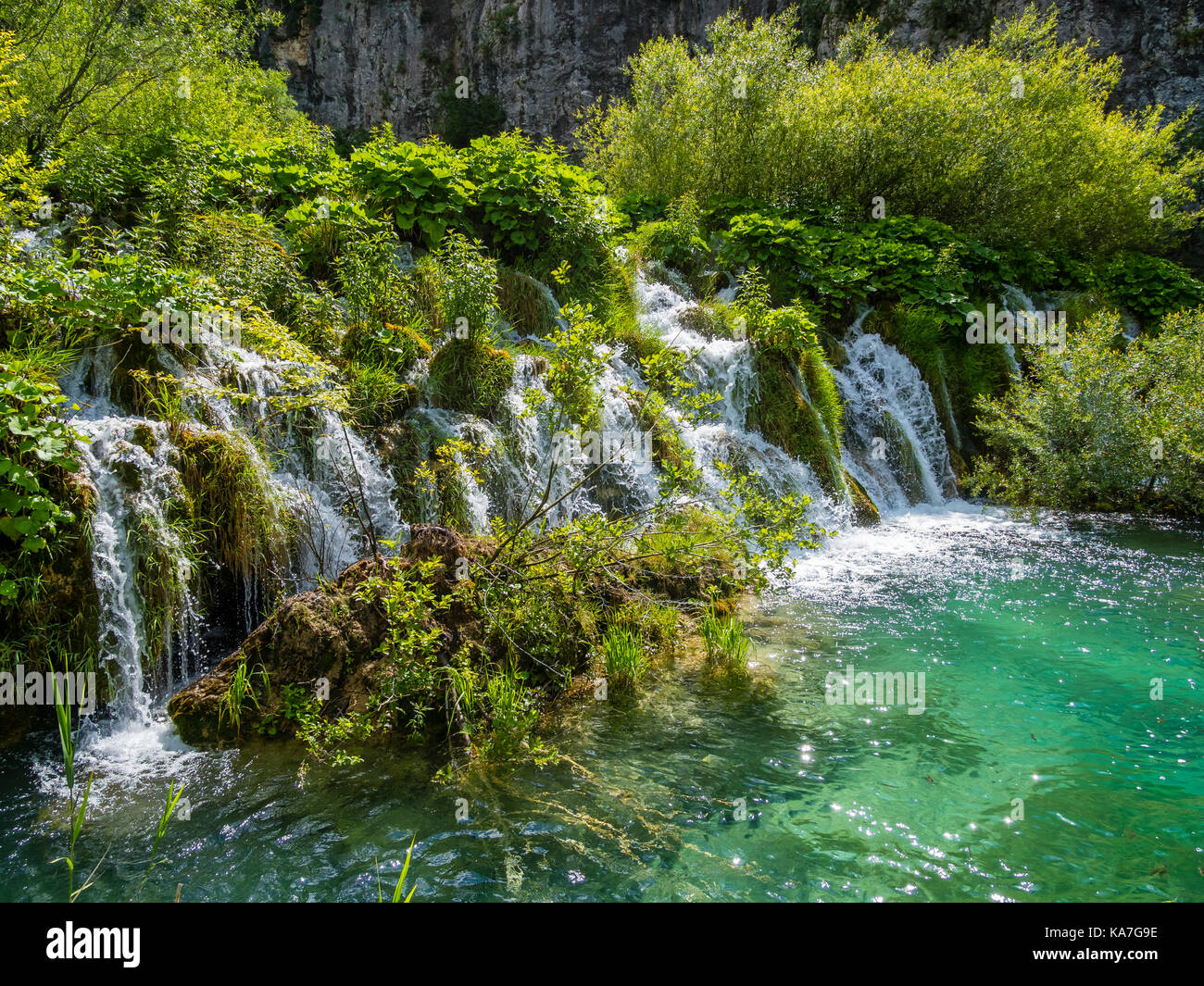 Kleiner Wasserfall, Nationalpark Plitvicer Seen, Plitvicka Jezera, Lika-Senj, Kroatien ...