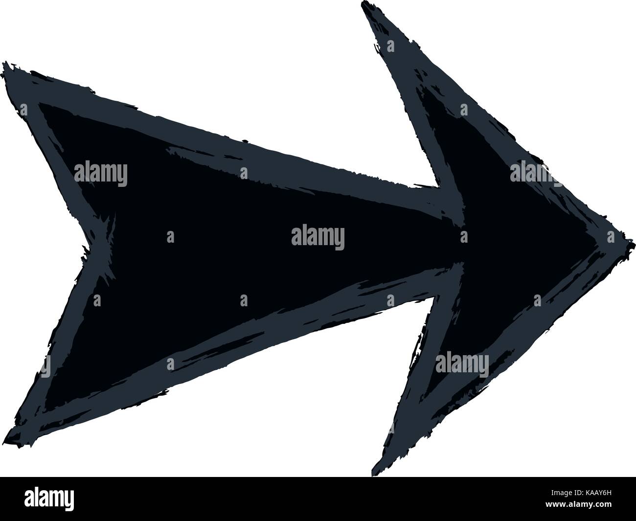 Der schwarze Pfeil Zeichen gemalt von paint Pinselstrich. Tinte ...