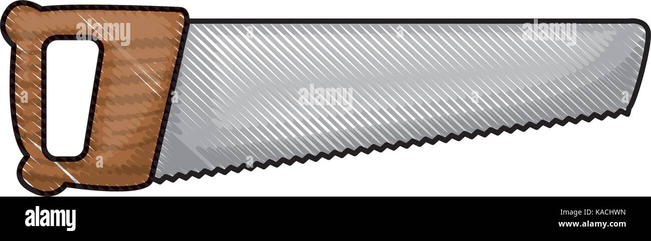 Hand sah Symbol in farbige Kreide Silhouette Stock-Vektorgrafik - Alamy