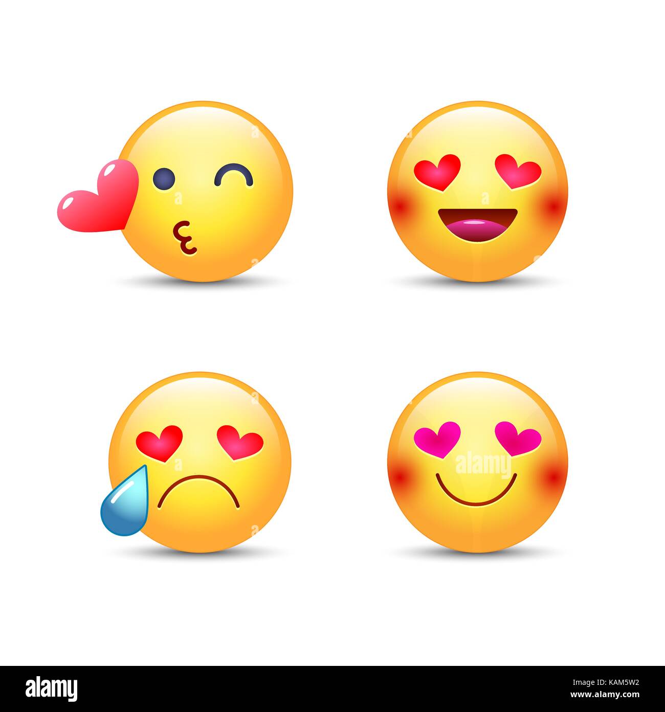 Kissing smiley icon cartoon illustration -Fotos und -Bildmaterial in ...