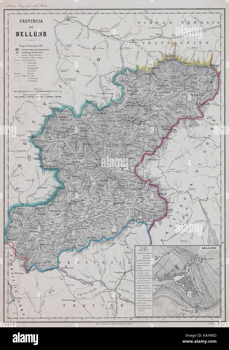 Map of belluno -Fotos und -Bildmaterial in hoher Auflösung – Alamy