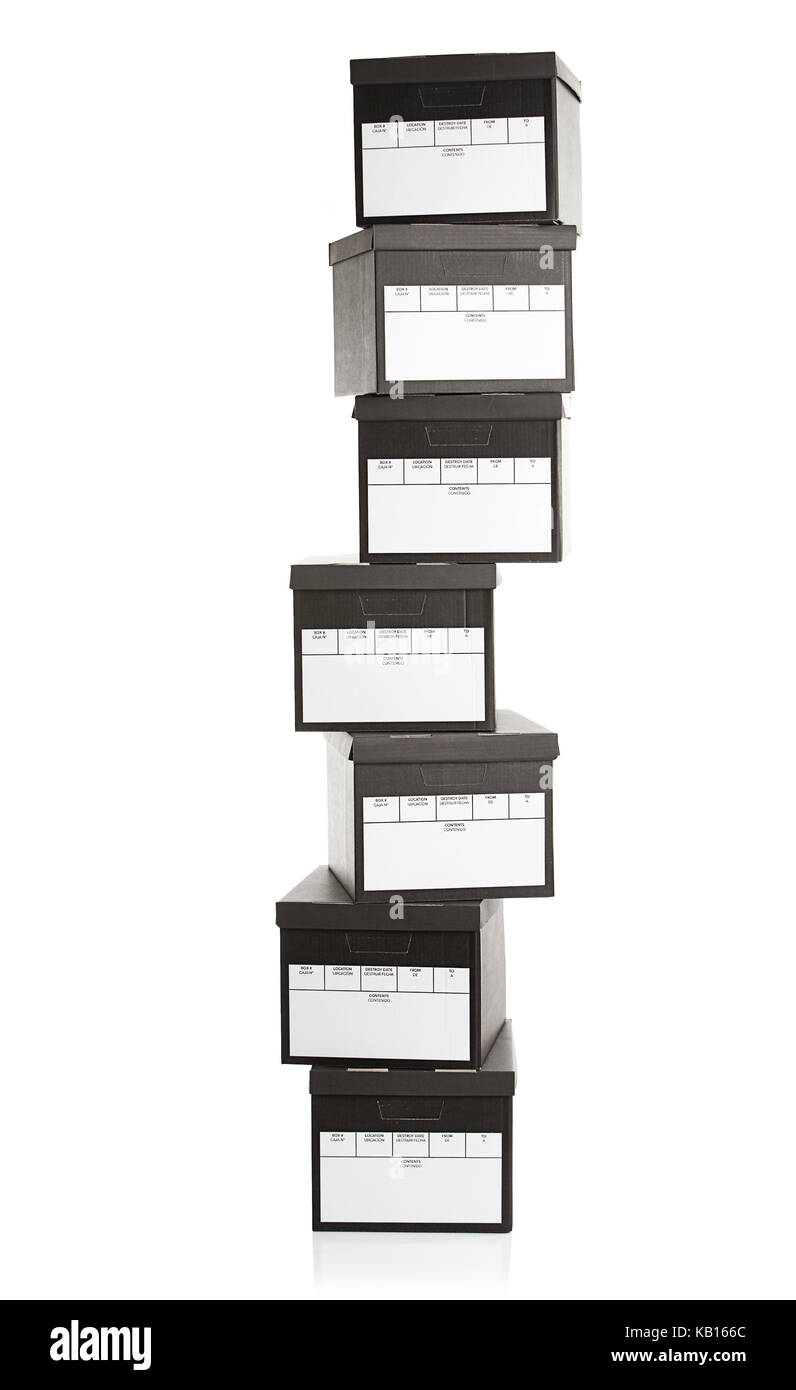 Typische Büro Ablage Boxen auf whitebackground Stockfotografie - Alamy