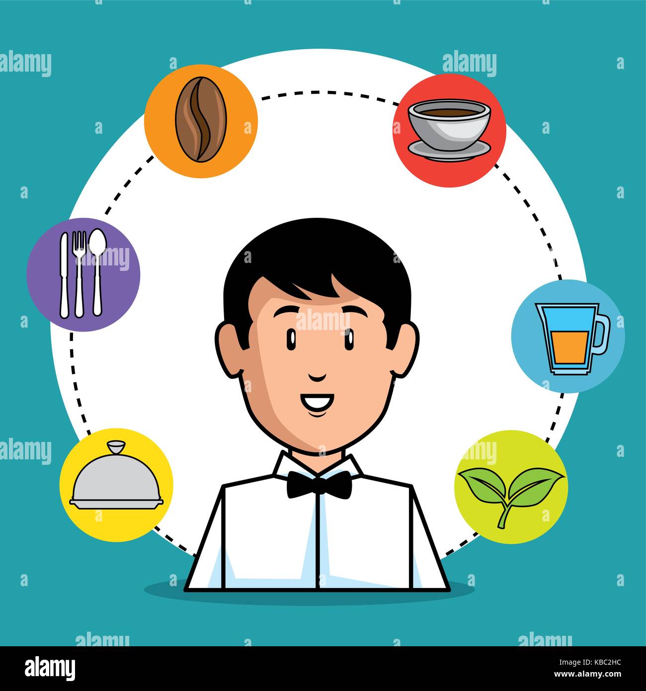 Waiter Cartoon Stock-Vektorgrafiken kaufen - Alamy