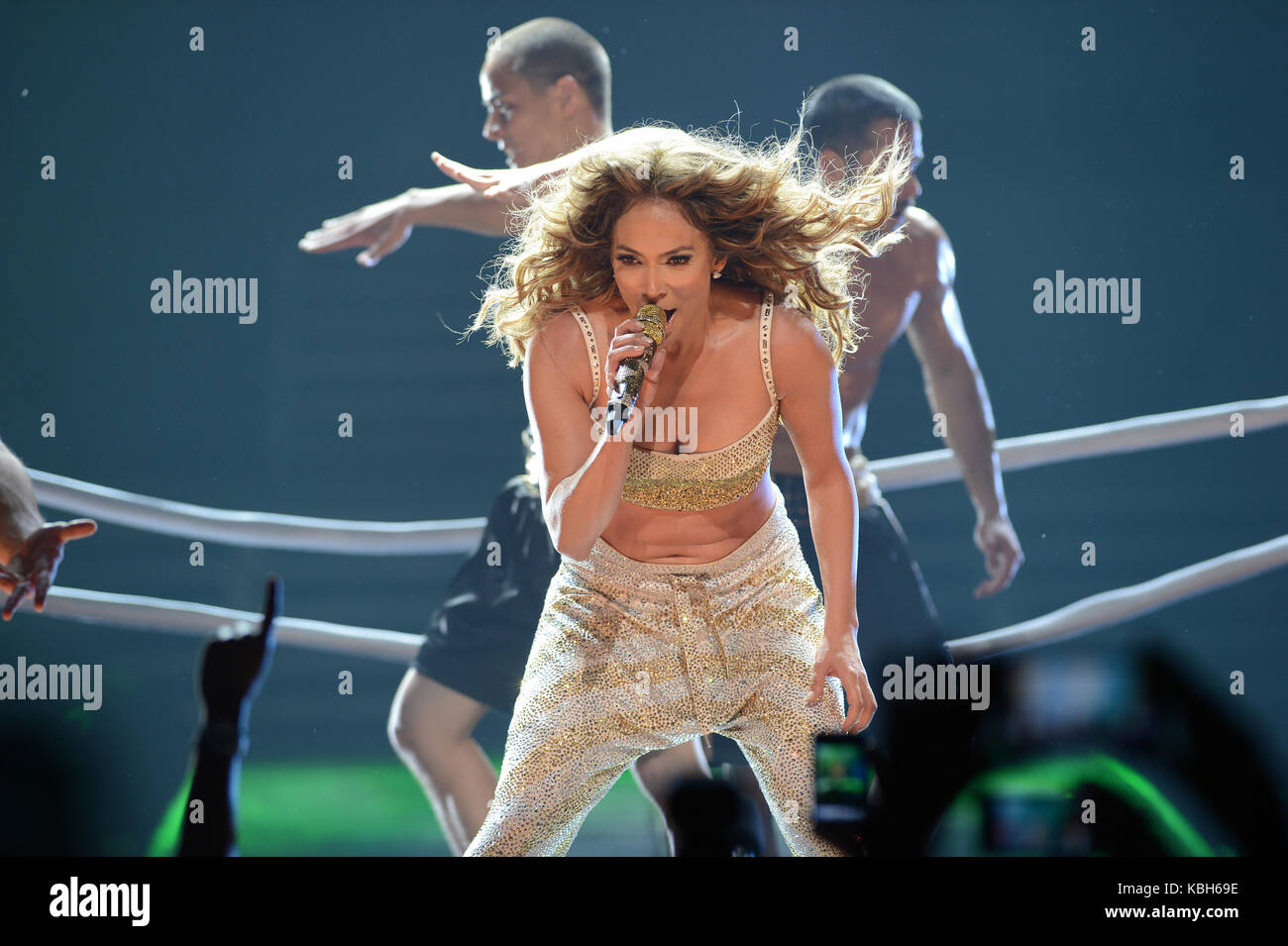 MIAMI, FL - 31. August: Sängerin Jennifer Lopez führt an Ihrem "Tanz ...
