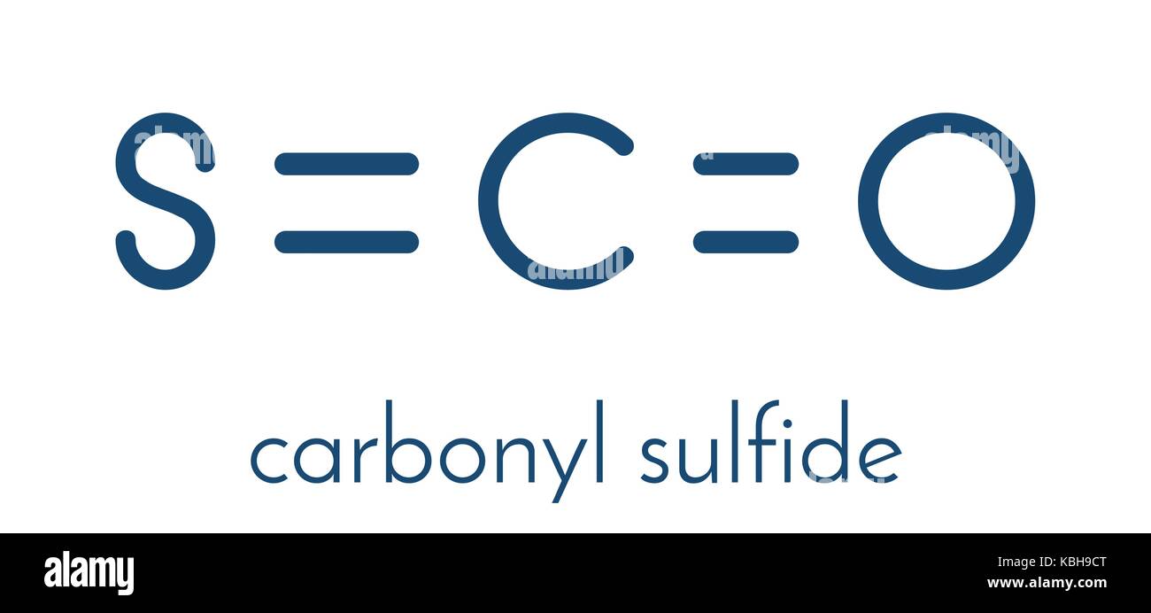 Carbonylsulfide (COS) Molekül. Riechende Gas, die natürlich in der ...