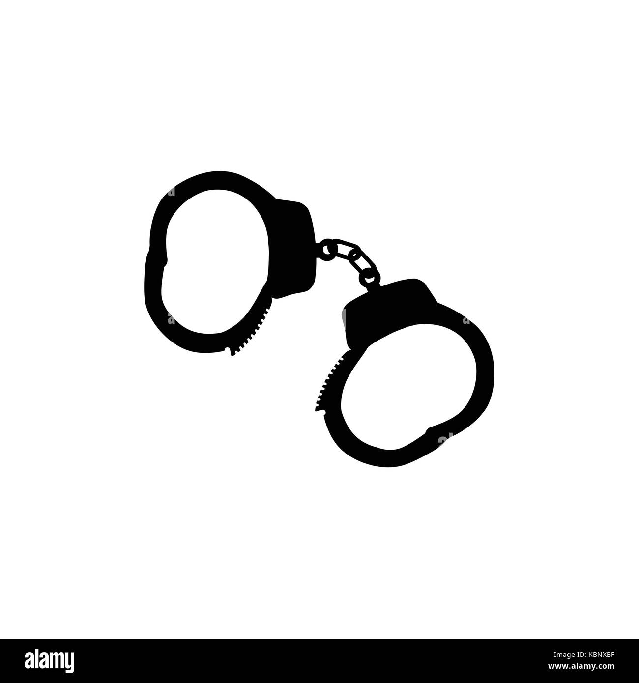 Vector Illustration schwarze Silhouette Polizei Handschellen Symbol ...