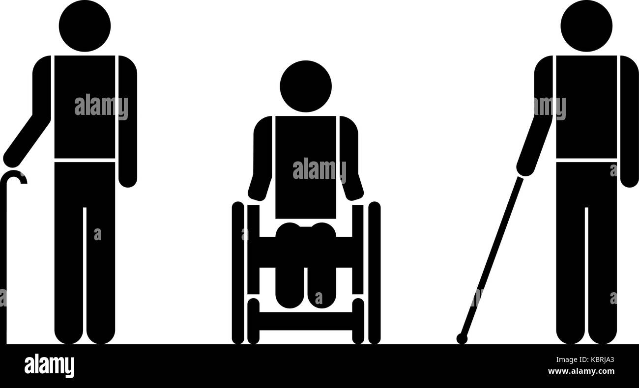 Menschen mit Behinderungen Symbole, Vektor Stock-Vektorgrafik - Alamy