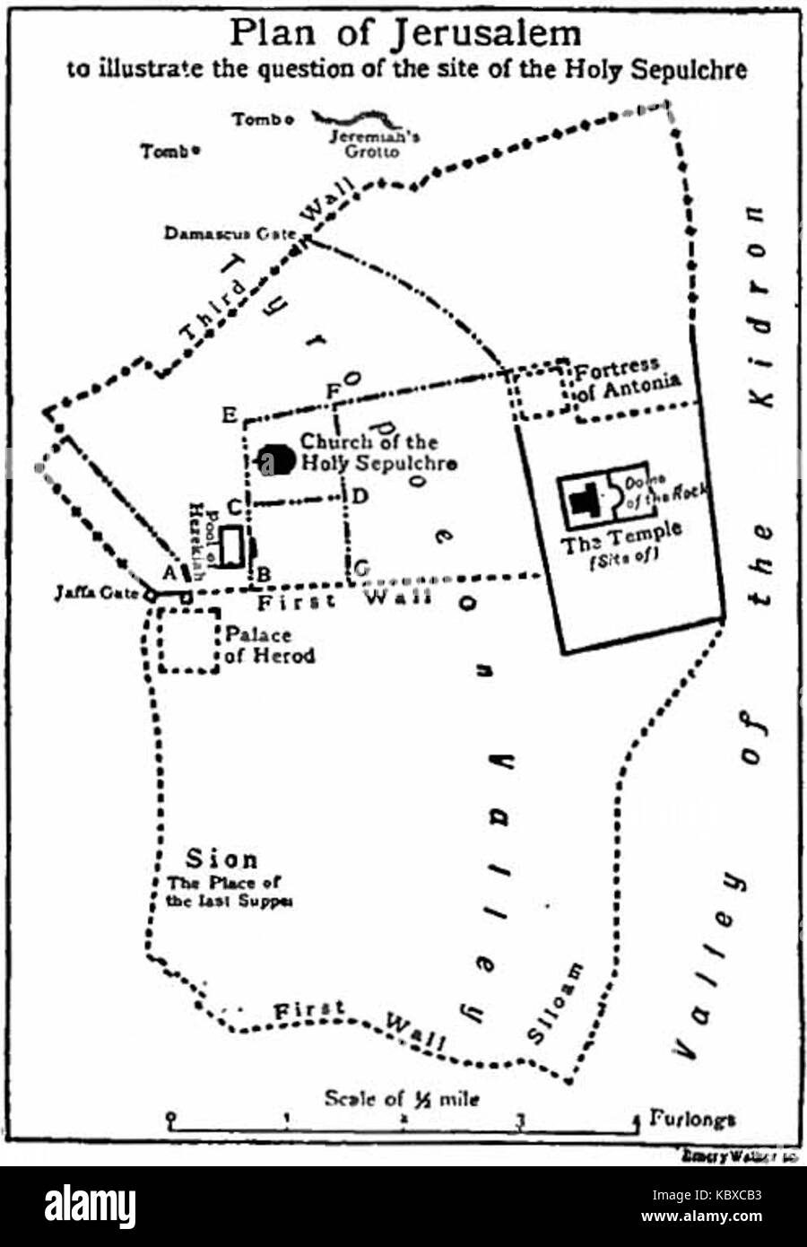 Britannica Plan von Jerusalem Stockfotografie - Alamy
