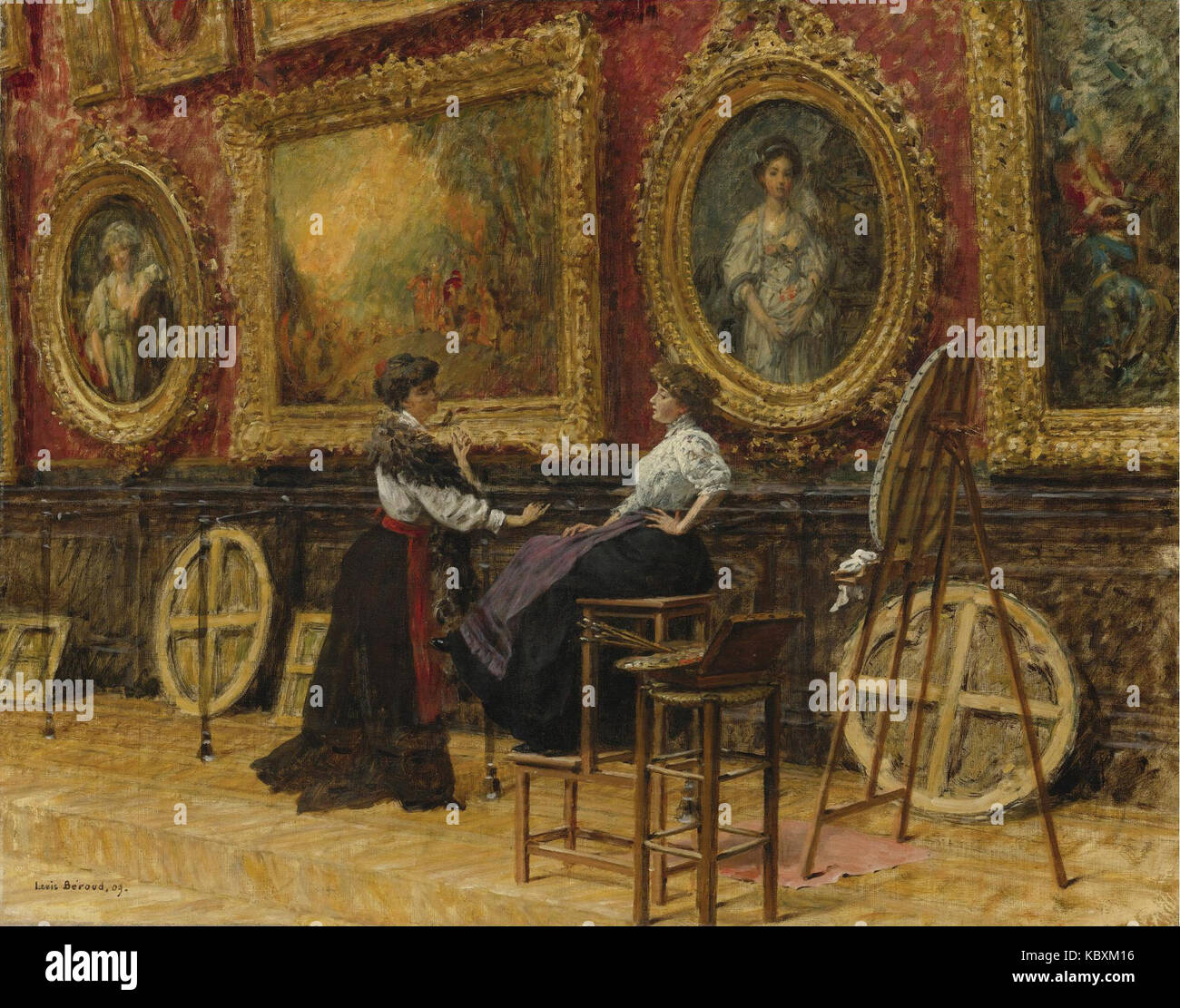 Louis Beroud les copistes Louvre 1909 Stockfotografie - Alamy