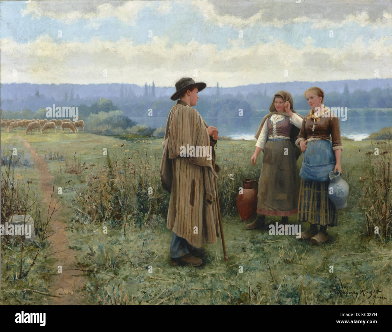 Daniel Ridgeway Knight eine inaktive Moment (1890s Stockfotografie - Alamy