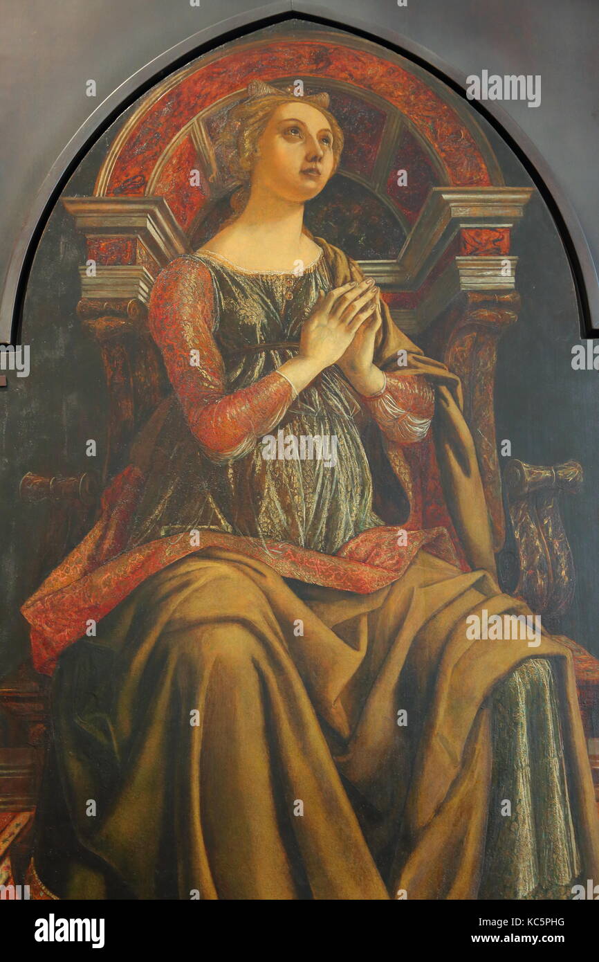 Gemälde auf Anzeige an der Uffizien (Galleria degli Uffizi), Florenz, Italien Stockfotografie ...