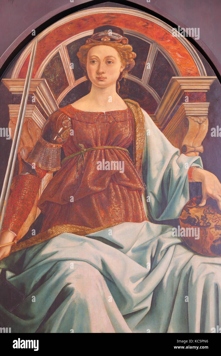 Gemälde auf Anzeige an der Uffizien (Galleria degli Uffizi), Florenz, Italien Stockfotografie ...