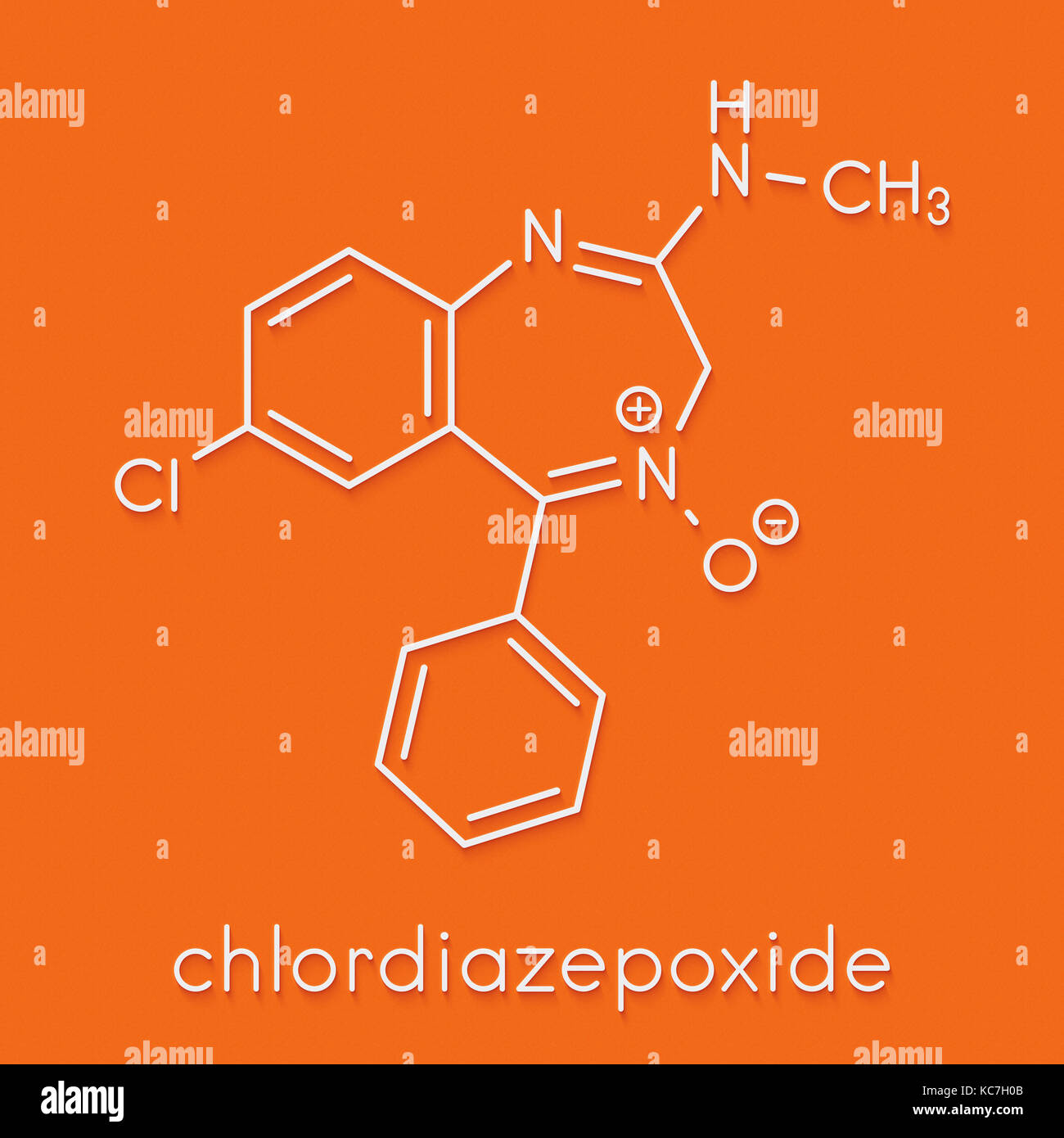 Chlordiazepoxid sedierenden und hypnotischen Droge, chemische Struktur ...