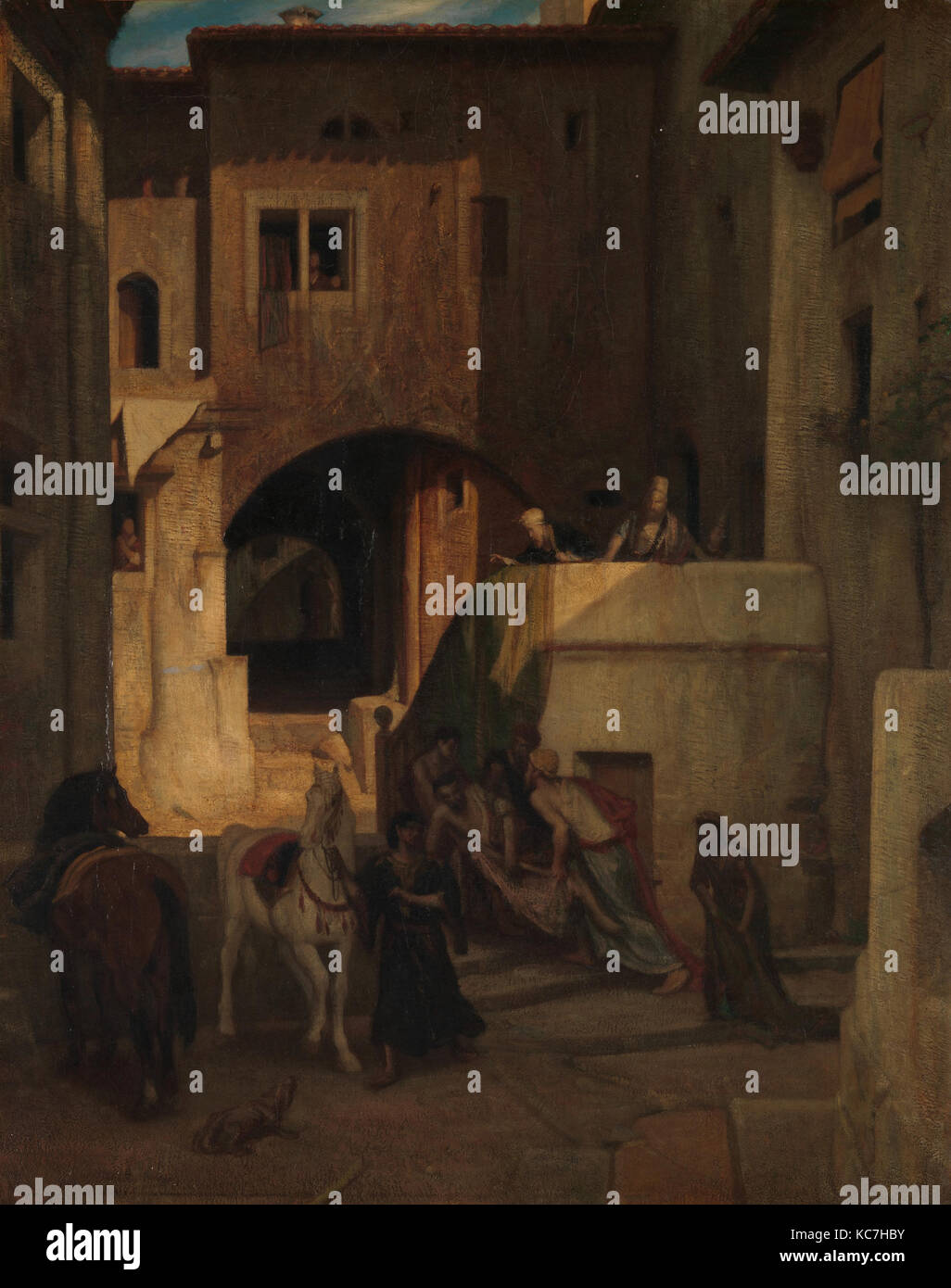 Der gute Samariter, Alexandre-Gabriel Decamps, 1853 Stockfotografie - Alamy