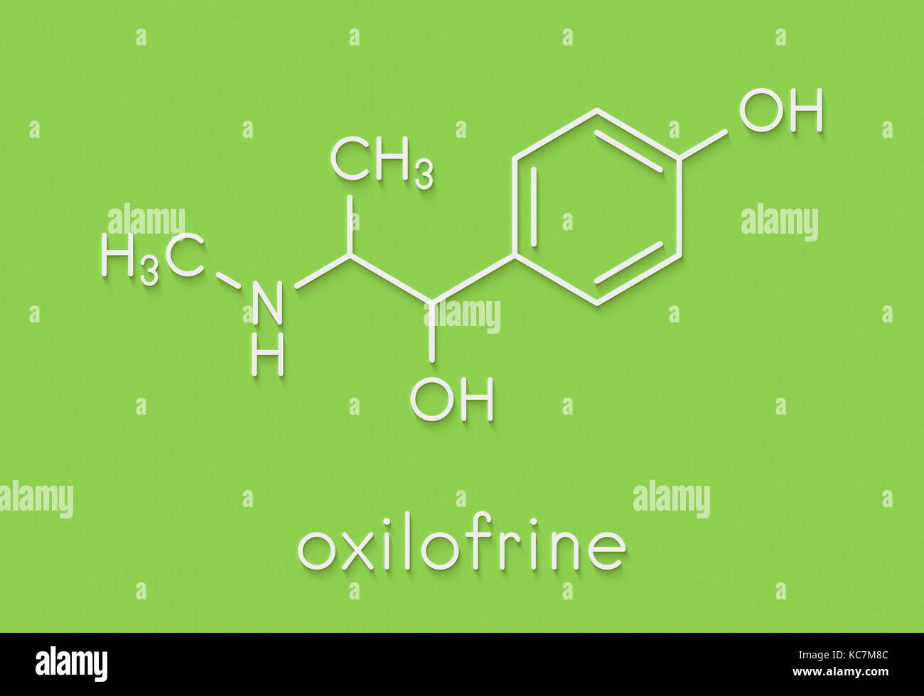 (Oxilofrine methylsynephrine, oxyephrine) Stimulans, chemische Struktur ...