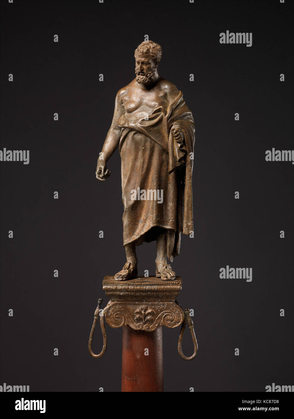 Bronzestatuette eines Philosophen auf der Lampe stehen, Ende 1 ...