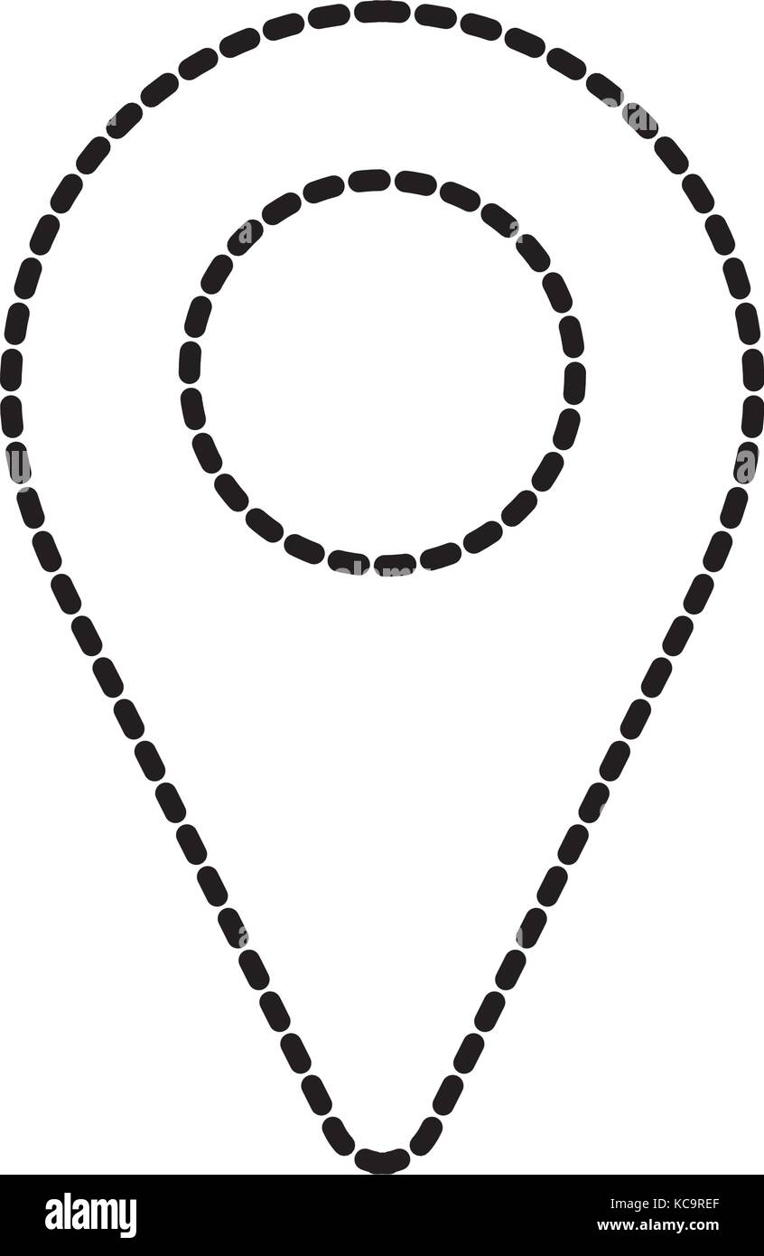 Gepunktete Form lage Symbol auf der Karte auf das Symbol für die Suche ...