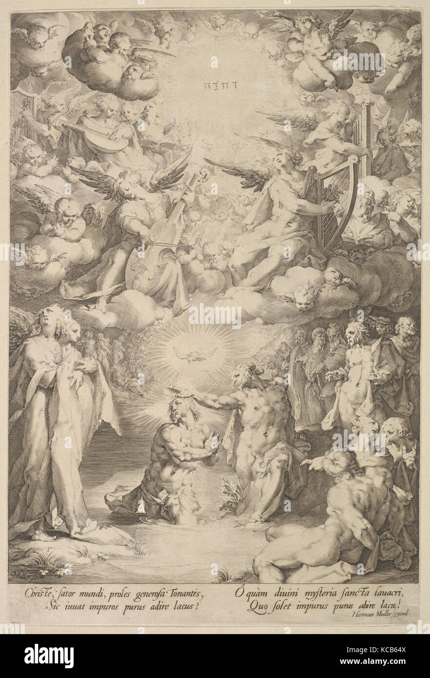 Die Taufe Christi, Cornelis Cornelisz van Haarlem, Ca. 1600 Stockfotografie - Alamy